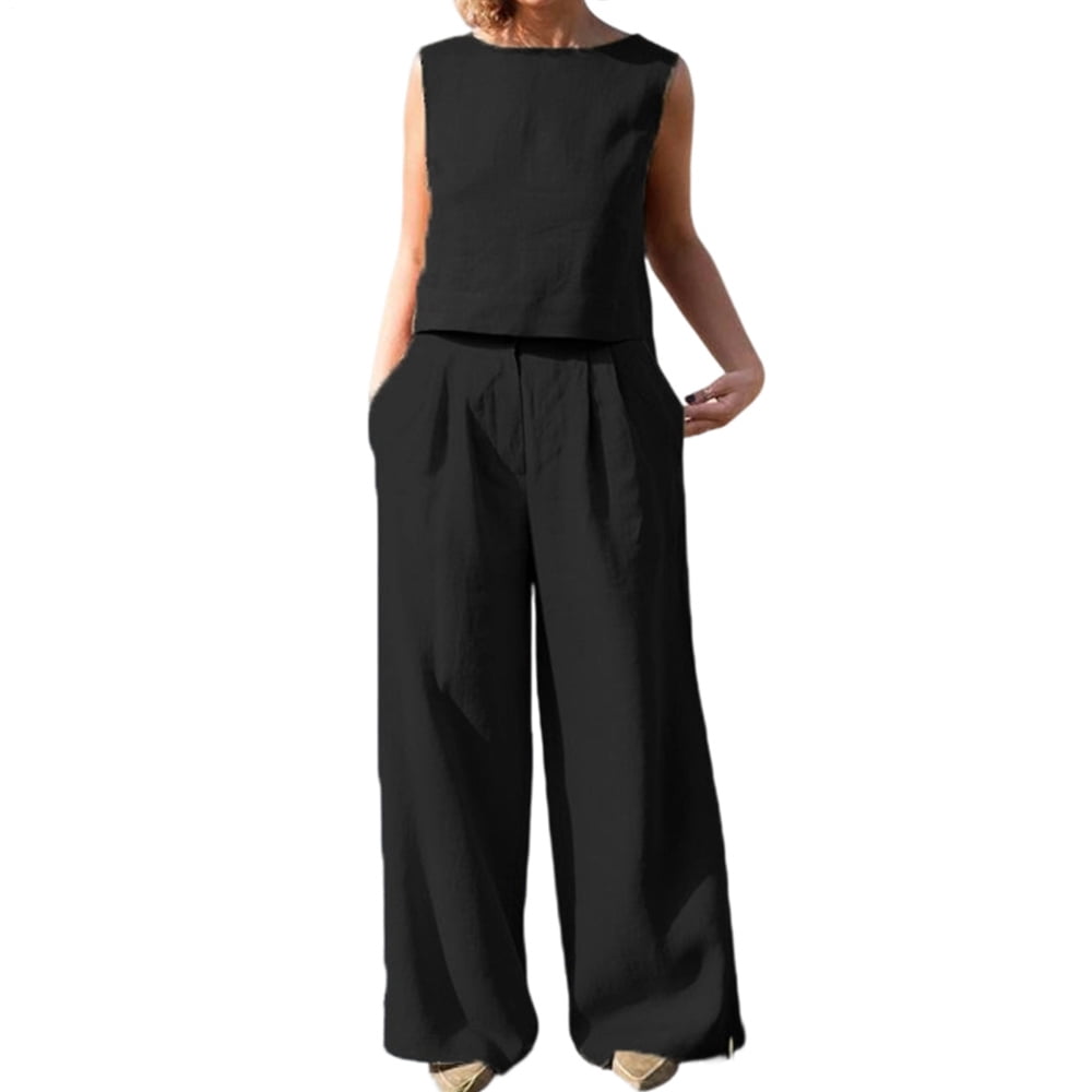 adaychics Lounge Set for Women 2 Piece Loose Fit Outfits Retro Tank Top ...