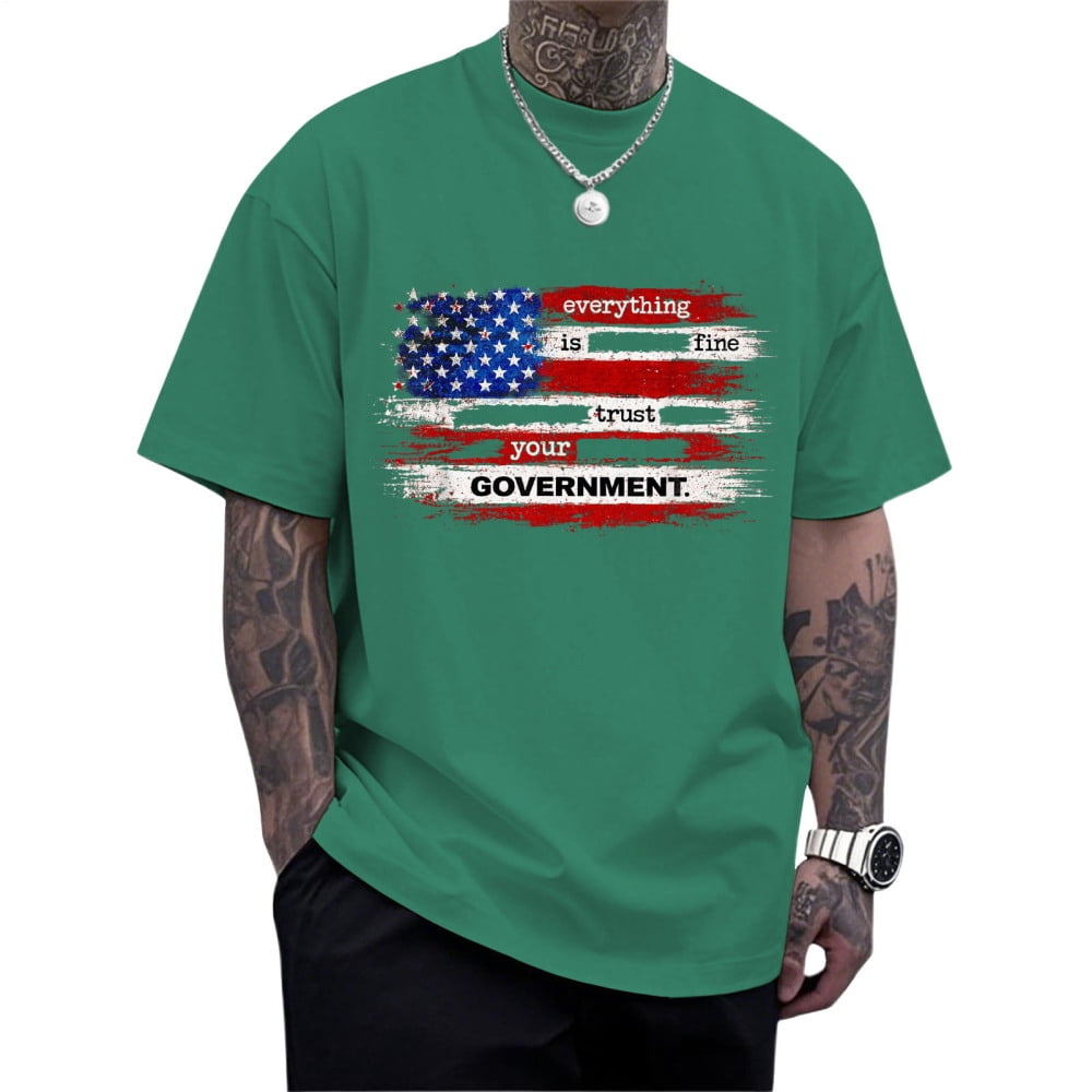 adaychics Mens Patriotic T Shirts Everything is Fine Trust Your ...