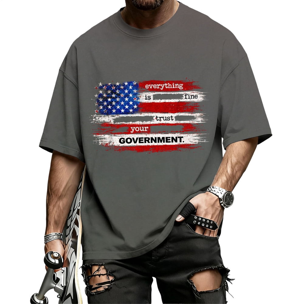 adaychics Mens Patriotic T Shirts Everything is Fine Trust Your ...