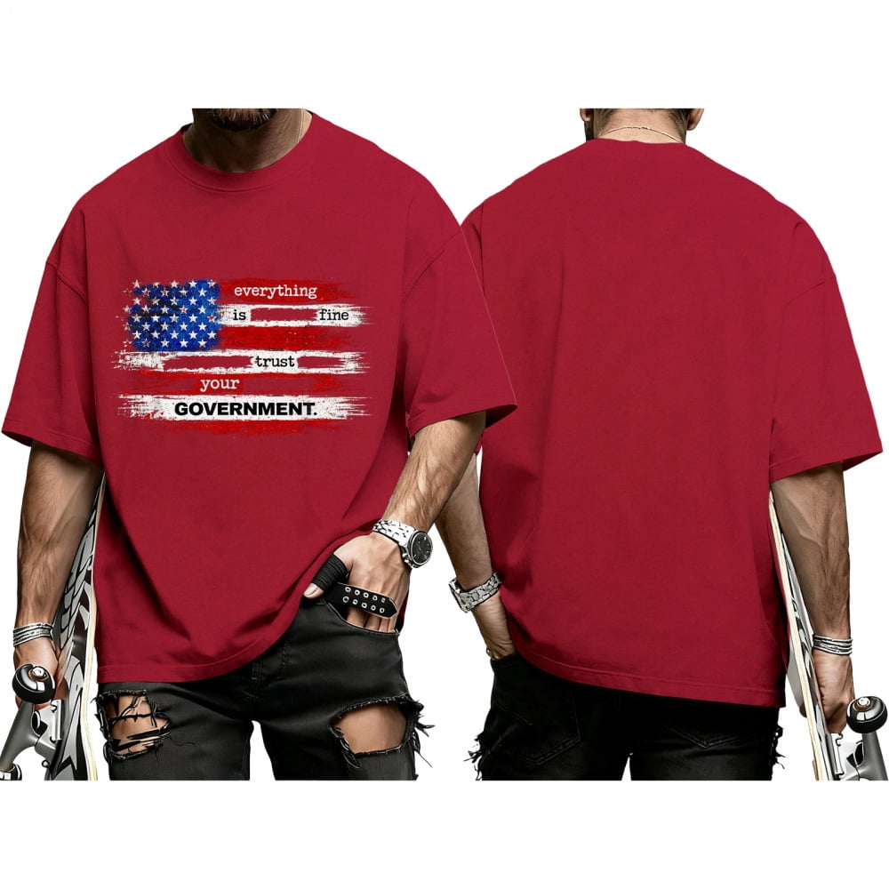 adaychics Patriotic Shirts for Men Everything is Fine Trust Your ...