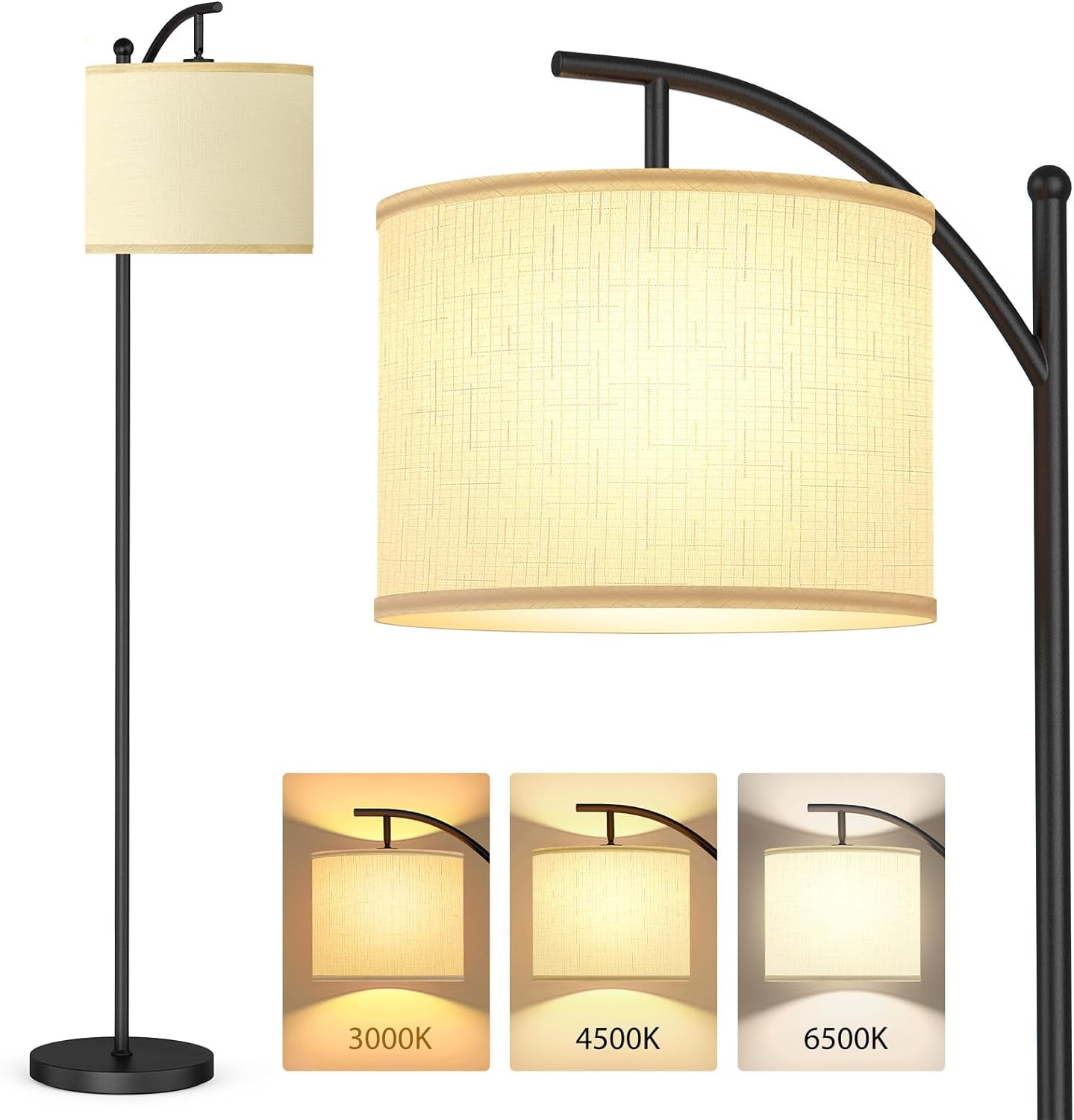 addlon Floor Lamp for Living Room with 3 Color Temperatures, Standing ...