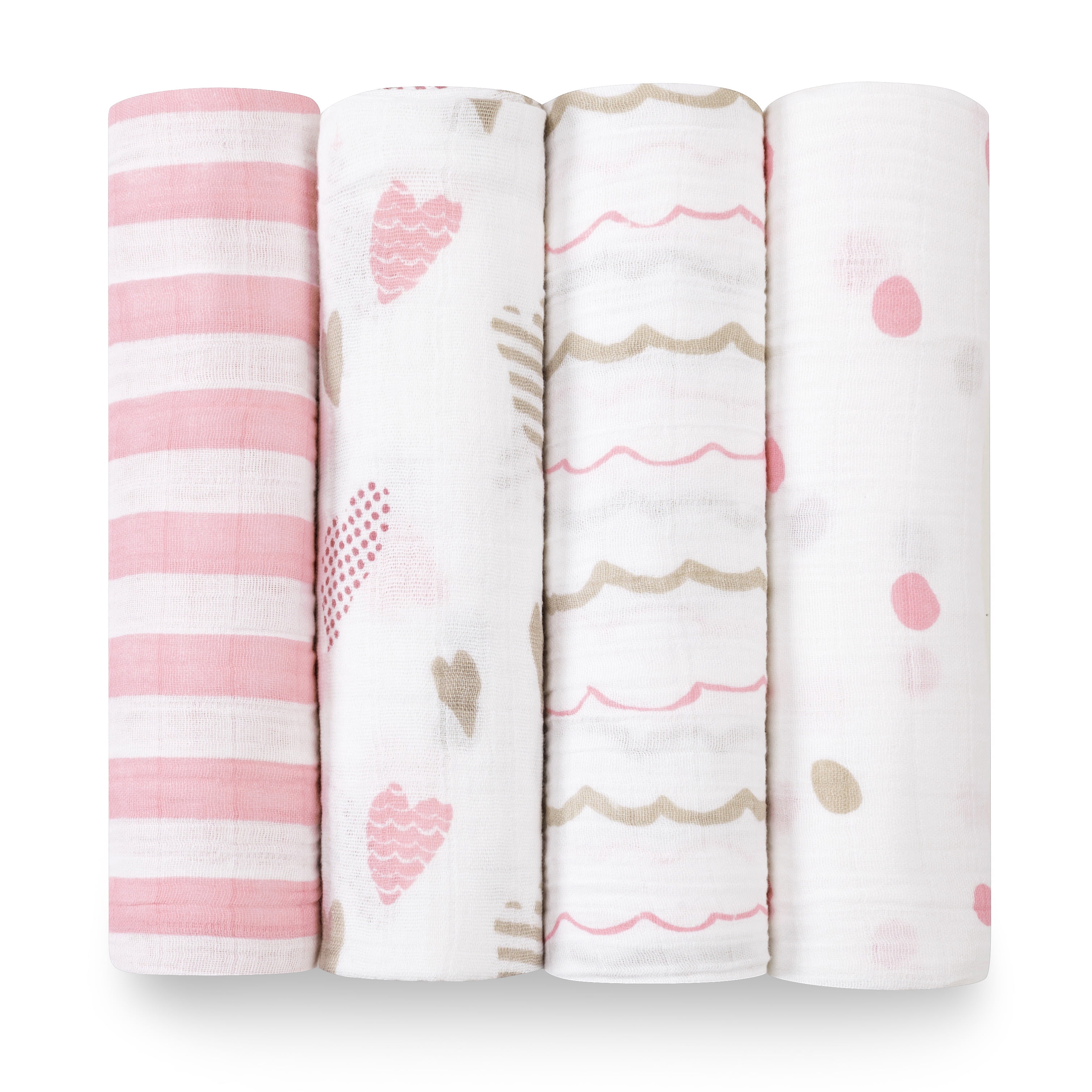 aden + anais Classic Swaddles Cotton Muslin Baby Blankets (4 Count ...