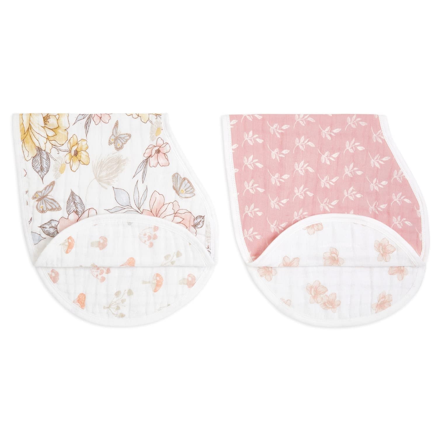 aden + anais Oganic Cotton Muslin Burpy Bibs, Blue Oceanic, Boy, 2-pack ...