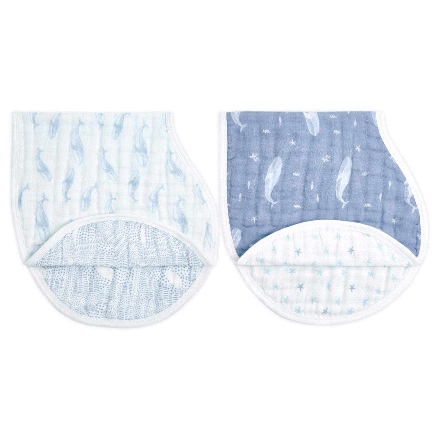 aden + anais™ Oganic Cotton Muslin Burpy Bibs, Blue Oceanic, Boy, 2 ...