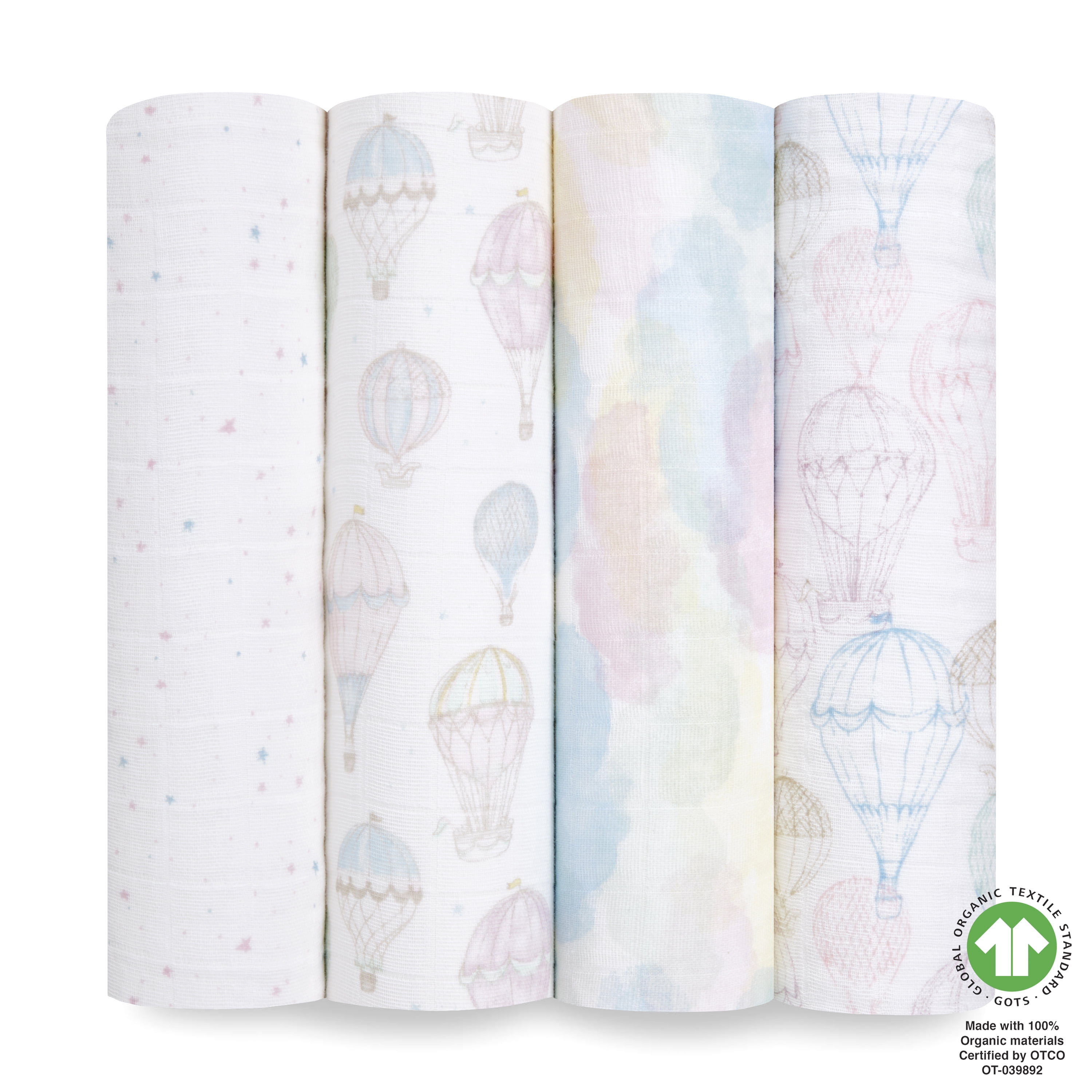 aden + anais™ Organic Cotton Muslin Swaddle Blanket, Pink Above the ...