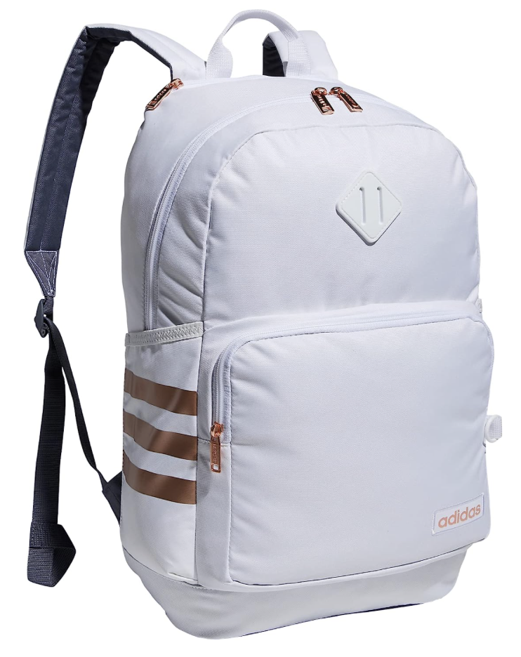 adidas Classic 3S 4 Backpack, White/Onix Grey/Rose Gold, One Size ...