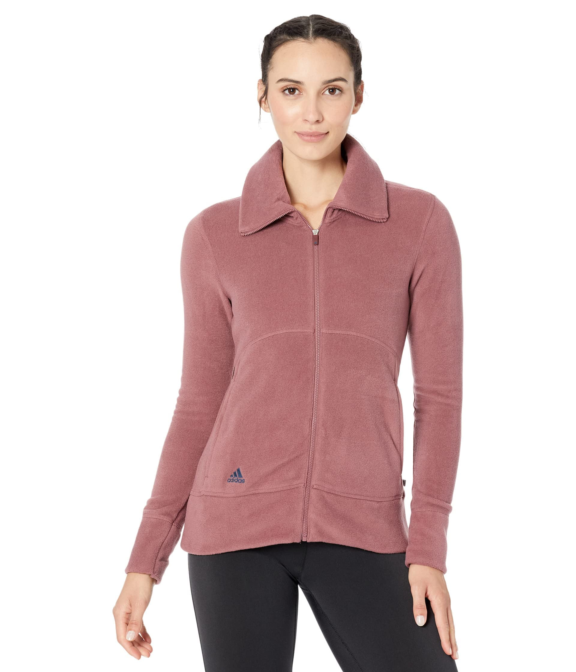 adidas Full Zip Fleece Jacket Quiet Crimson SM - Walmart.com