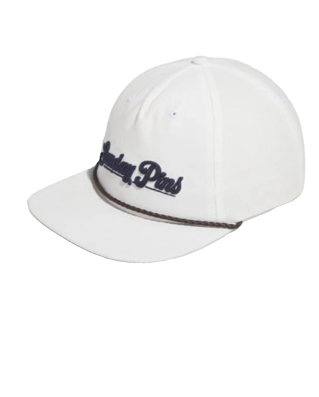 adidas Golf Hat Mens Adjustable Leather Cord Corduroy Sunday Pins White ...