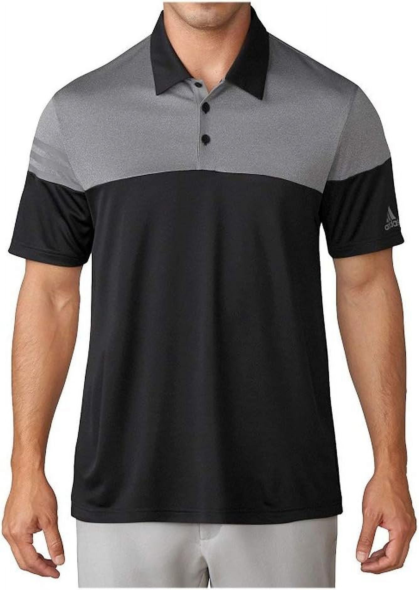 adidas Golf Men's Golf 3-Stripes Heather Block Polo Shirt, Black, Small - Walmart.com