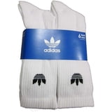 Adidas Men's Originals Trefoil Crew Socks, 6 Pack, White, Cushioned ...
