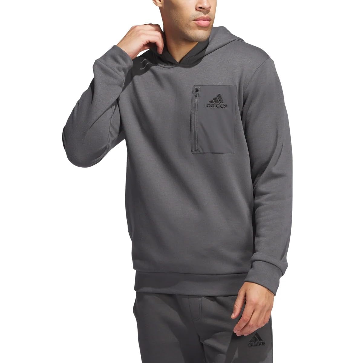 adidas Men s Regular Fit Kangaroo Pockets Hoodie - Gray (Gresix), Small ...