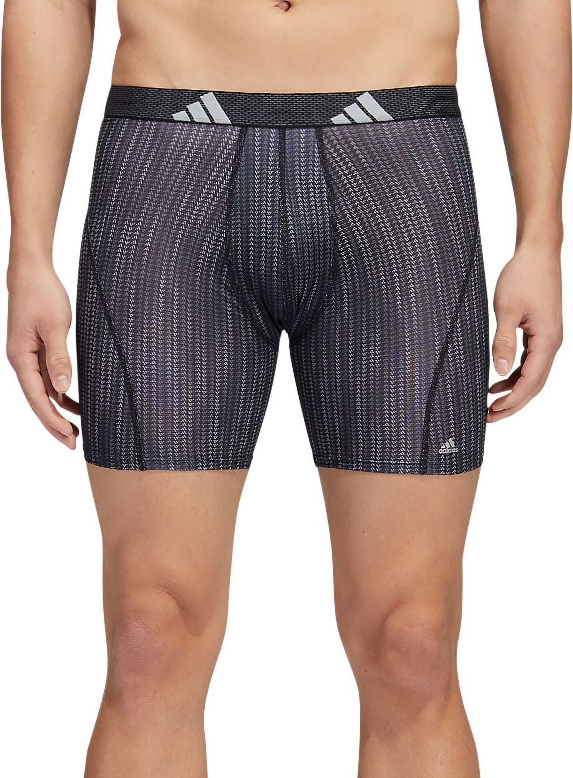 adidas Men's Sport Performance Mesh Boxer Briefs – 3 Pack (Black Wave ...