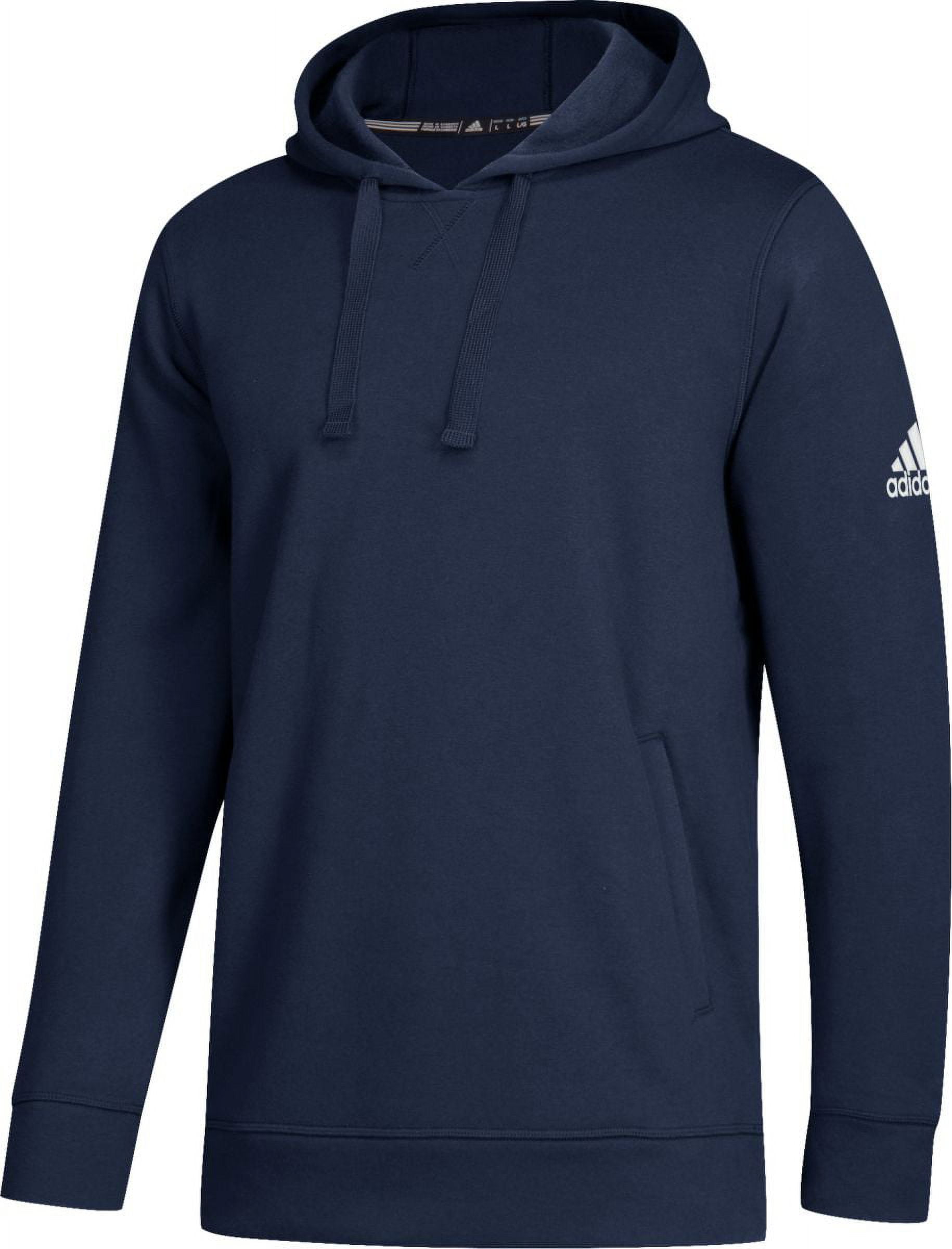 Adidas Men's Fleece Hoodie with Drawstring Hood, Ribbed Collars, and ...