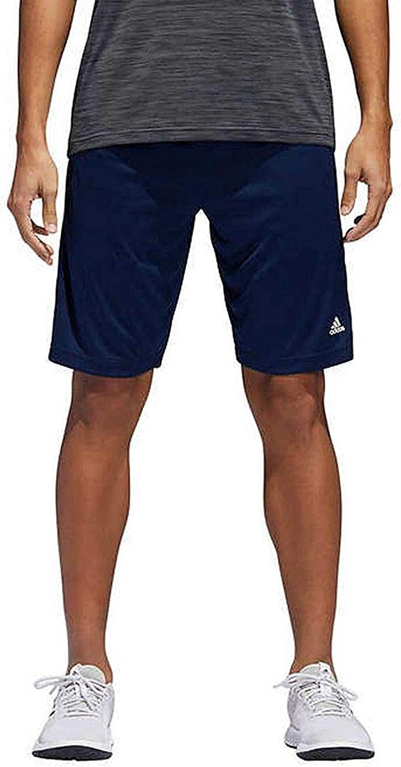 adidas Mens' Triple Stripe Gym Athletic Training Shorts (Navy/White, S ...