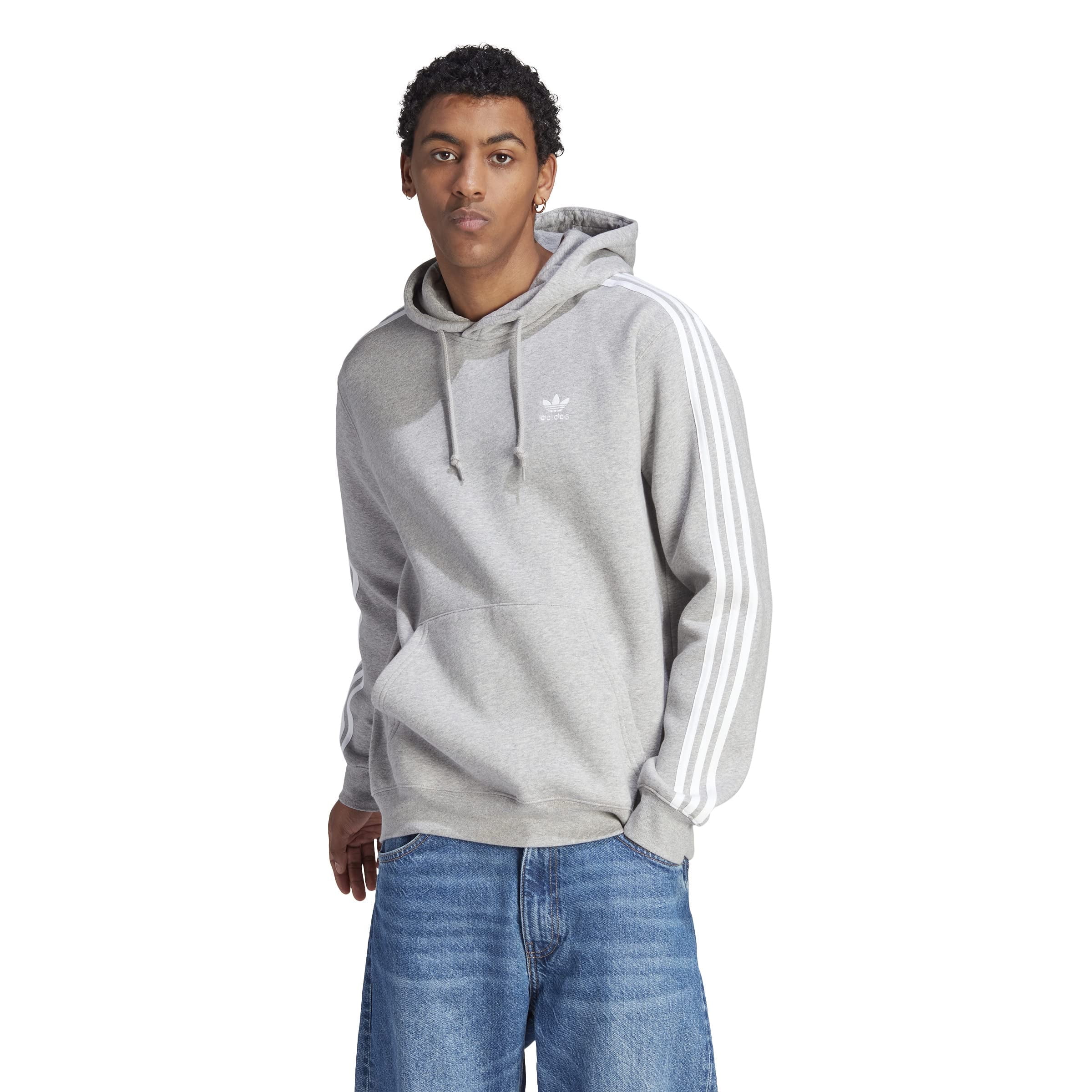 adidas Originals Adicolor Classics 3-Stripes Hoodie (Mens, Medium Grey ...
