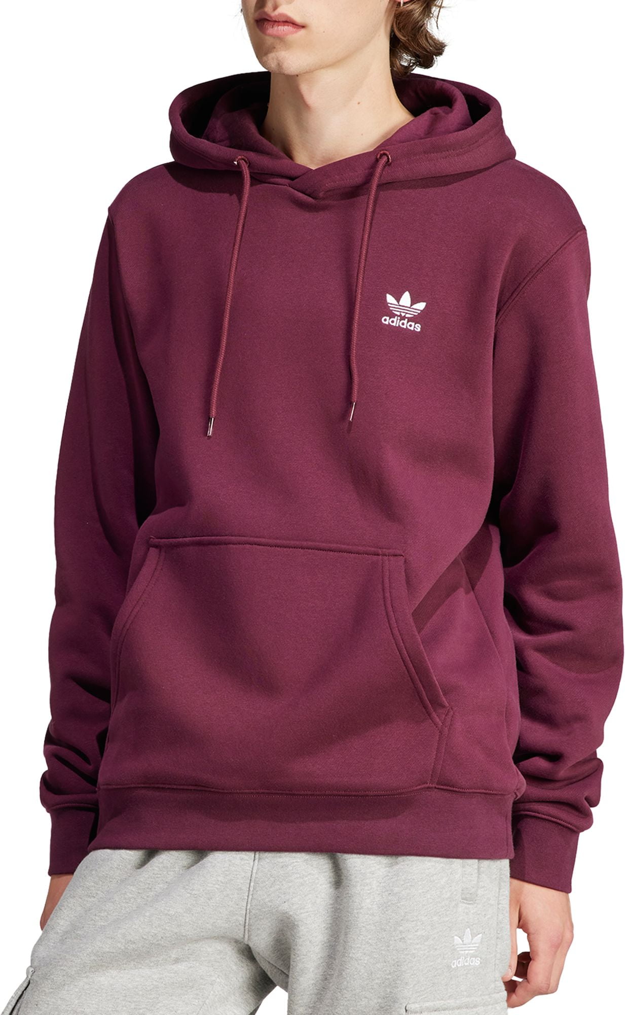 adidas Originals Men's Adicolor Essentials Trefoil Hoodie (Maroon, L ...