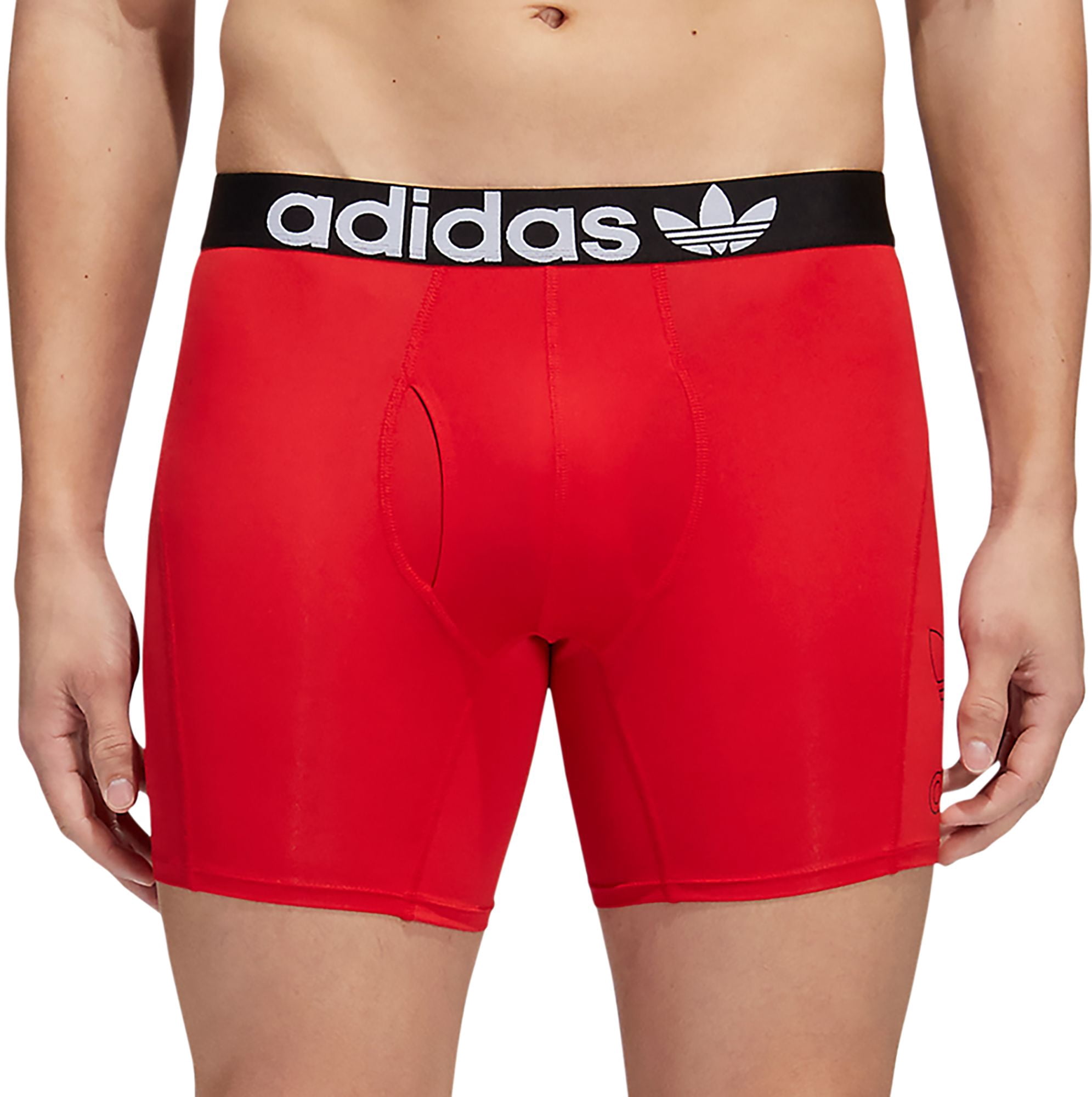 adidas Originals Men's Boxer Briefs - 2 Pack (Black/White/Scarlet, S ...
