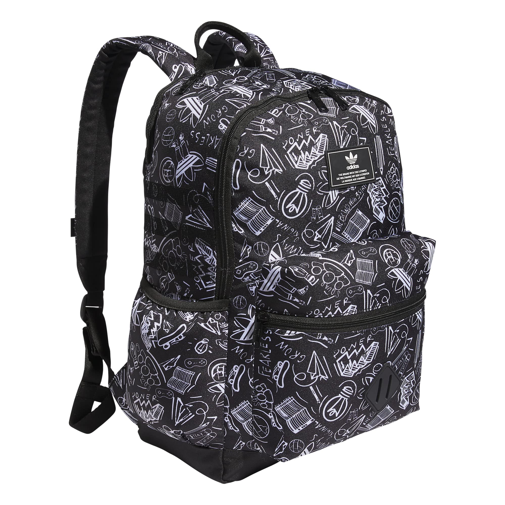 adidas Originals National 3.0 Backpack, Seed Doodle Art Black-White ...