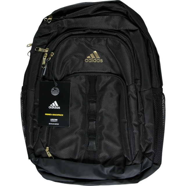adidas Unisex Prime 6 Backpack, Black/Gold Metallic, One Size - Walmart.com
