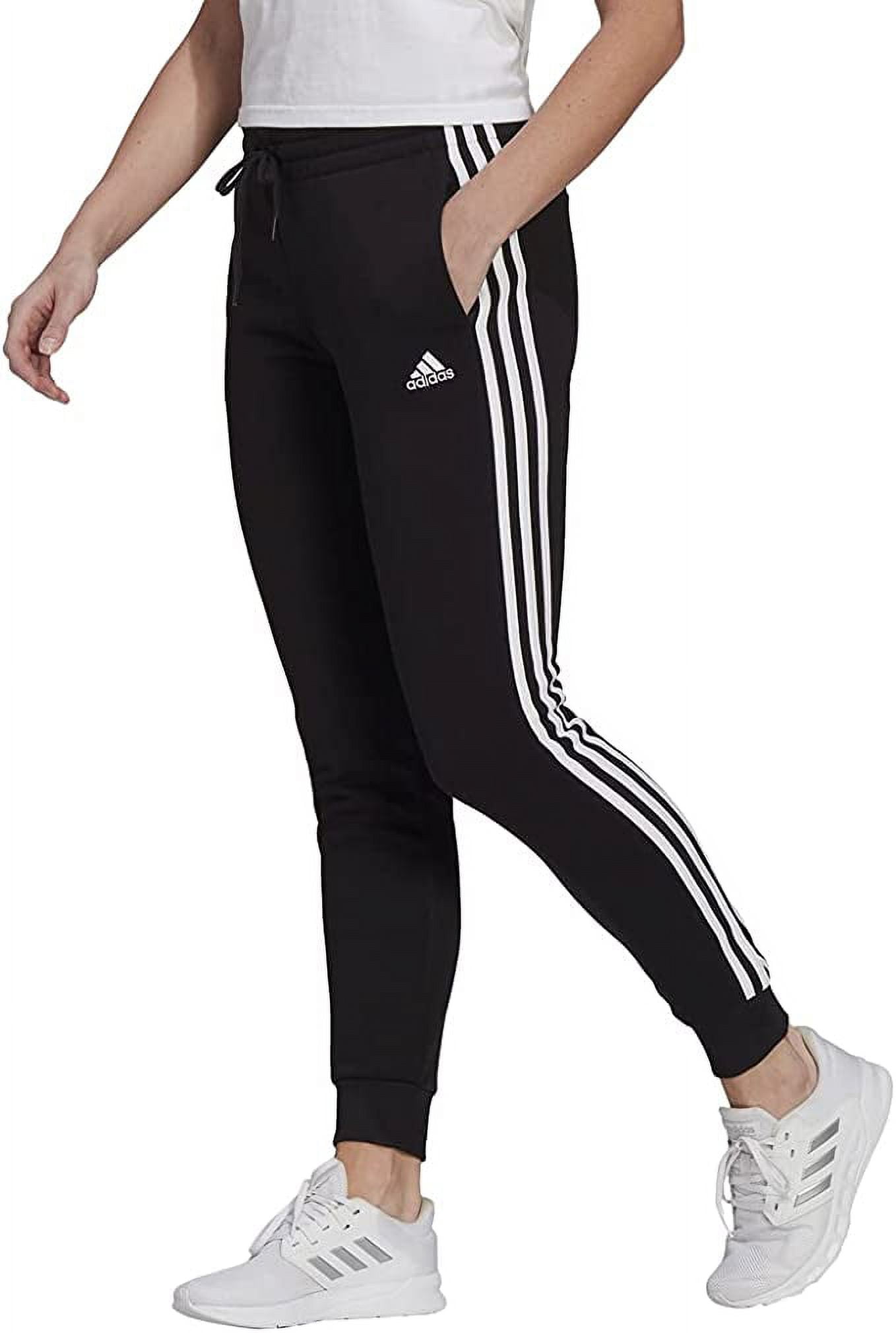 adidas Women's Plus Size Essentials Fleece Tapered Cuff Pants, Ink ...