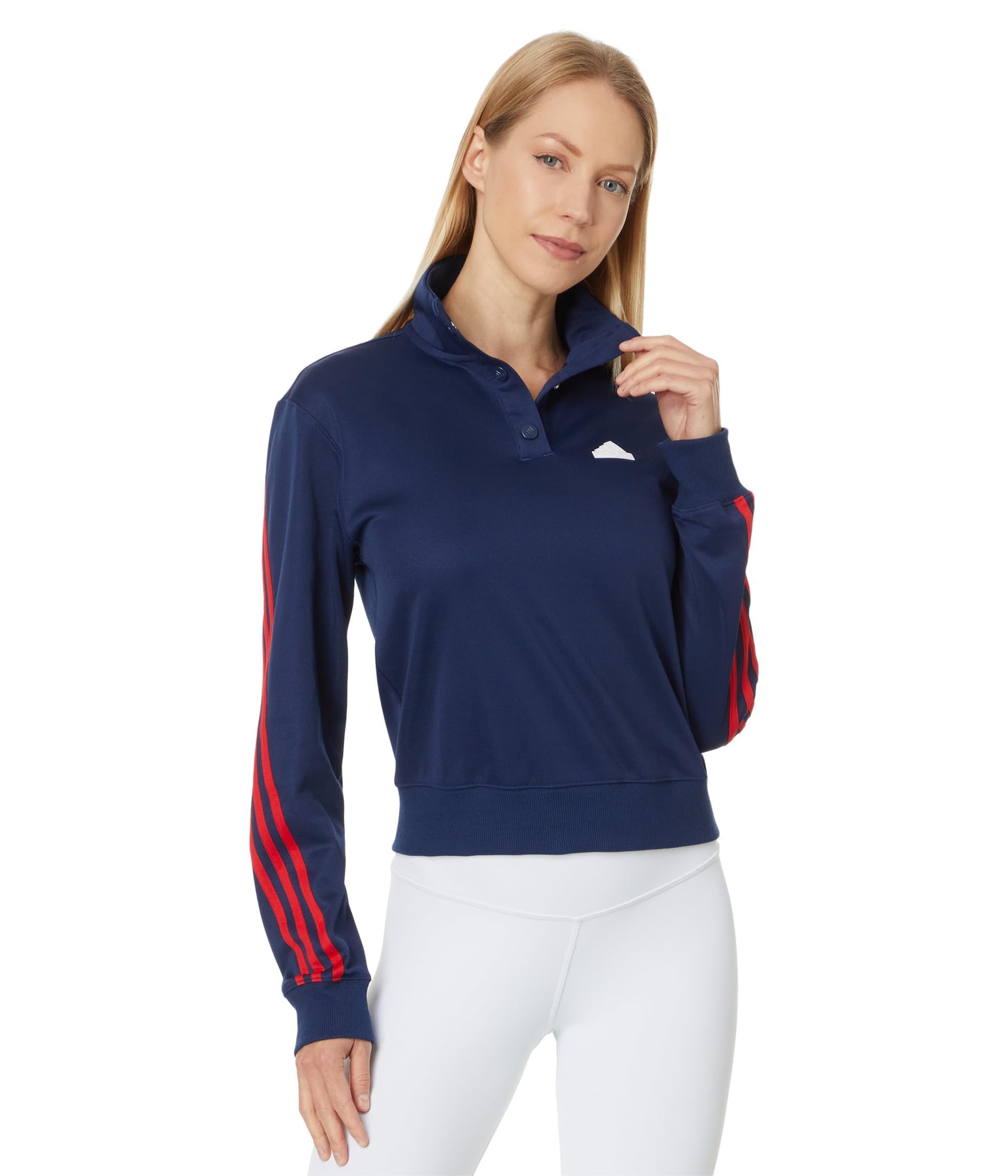 adidas Women's Standard Iconic Wrapping 3-Stripes Snap Track Jacket ...