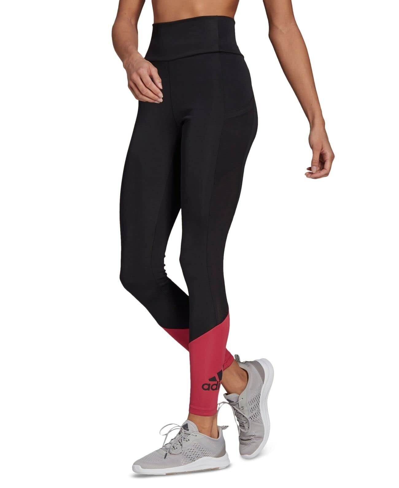 adidas Womens Activewear Mesh-Panel Full Length Leggings;X-Small ...