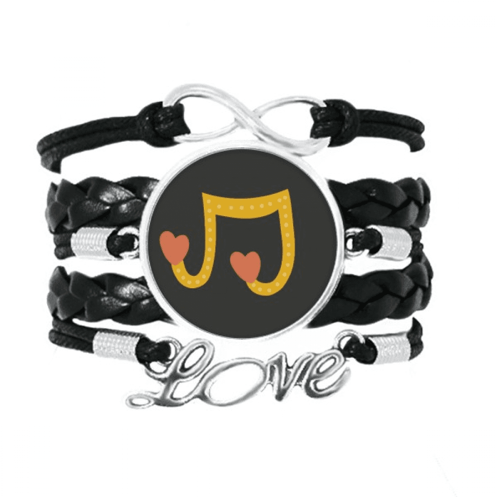 adorable Shaped music notes bracelet love accessory twisted leather ...