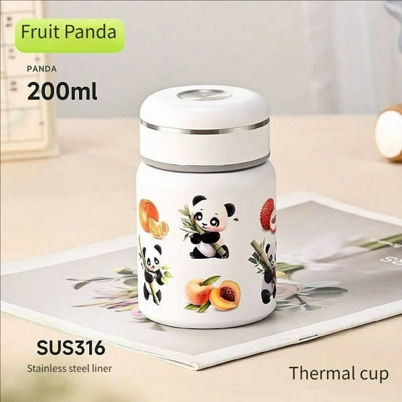 This adorable panda-themed thermos is made of 316 stainless steel, is ...