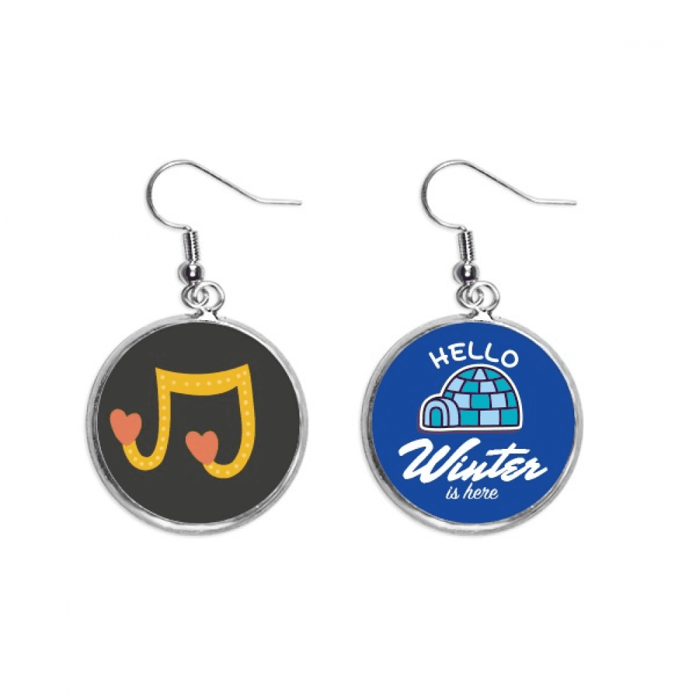 adorable shaped music notes dangle drop winter ice earring jewelry ...