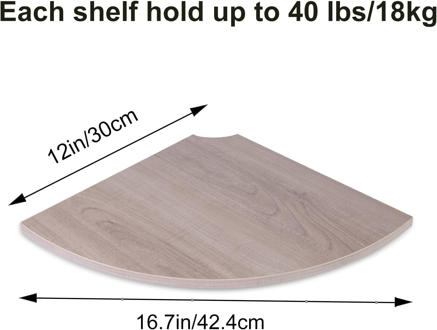 aduiopbnk Corner Shelf Wall Mounted 12-Inch Sector Wood Floating Corner ...