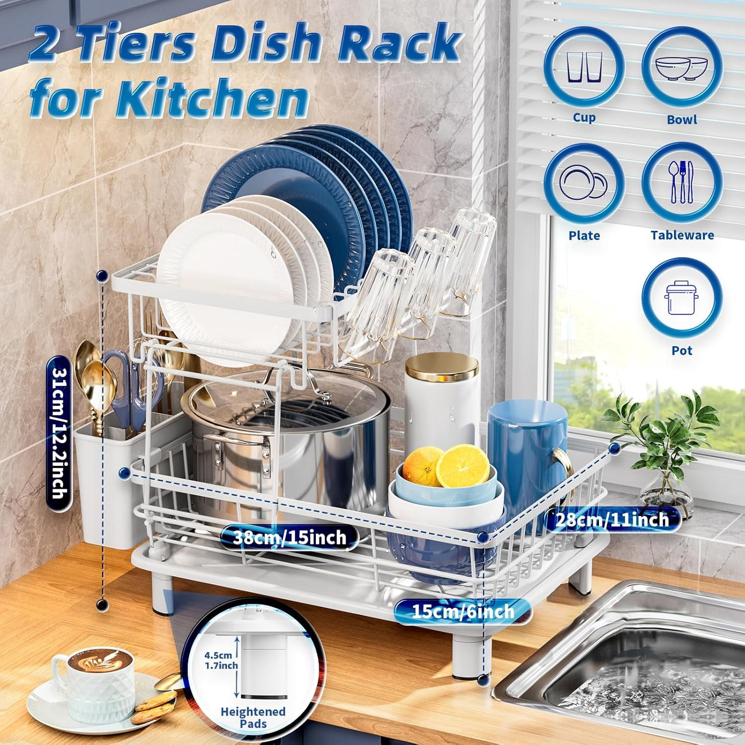 aduiopbnk Dish Drying Rack Space-Saving Dish Rack Dish Racks for ...