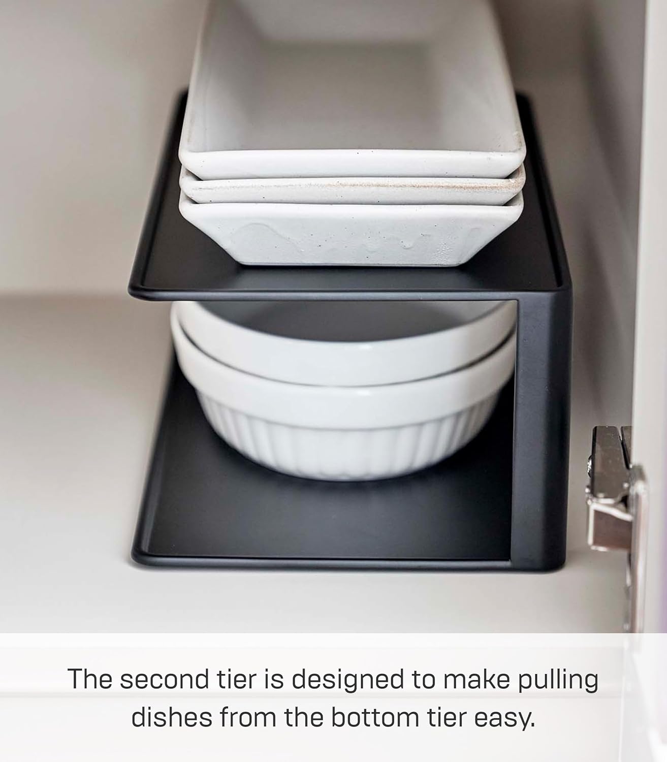 aduiopbnk Dish Storage Rack with Two Tiers for Kitchen Cabinet Or ...