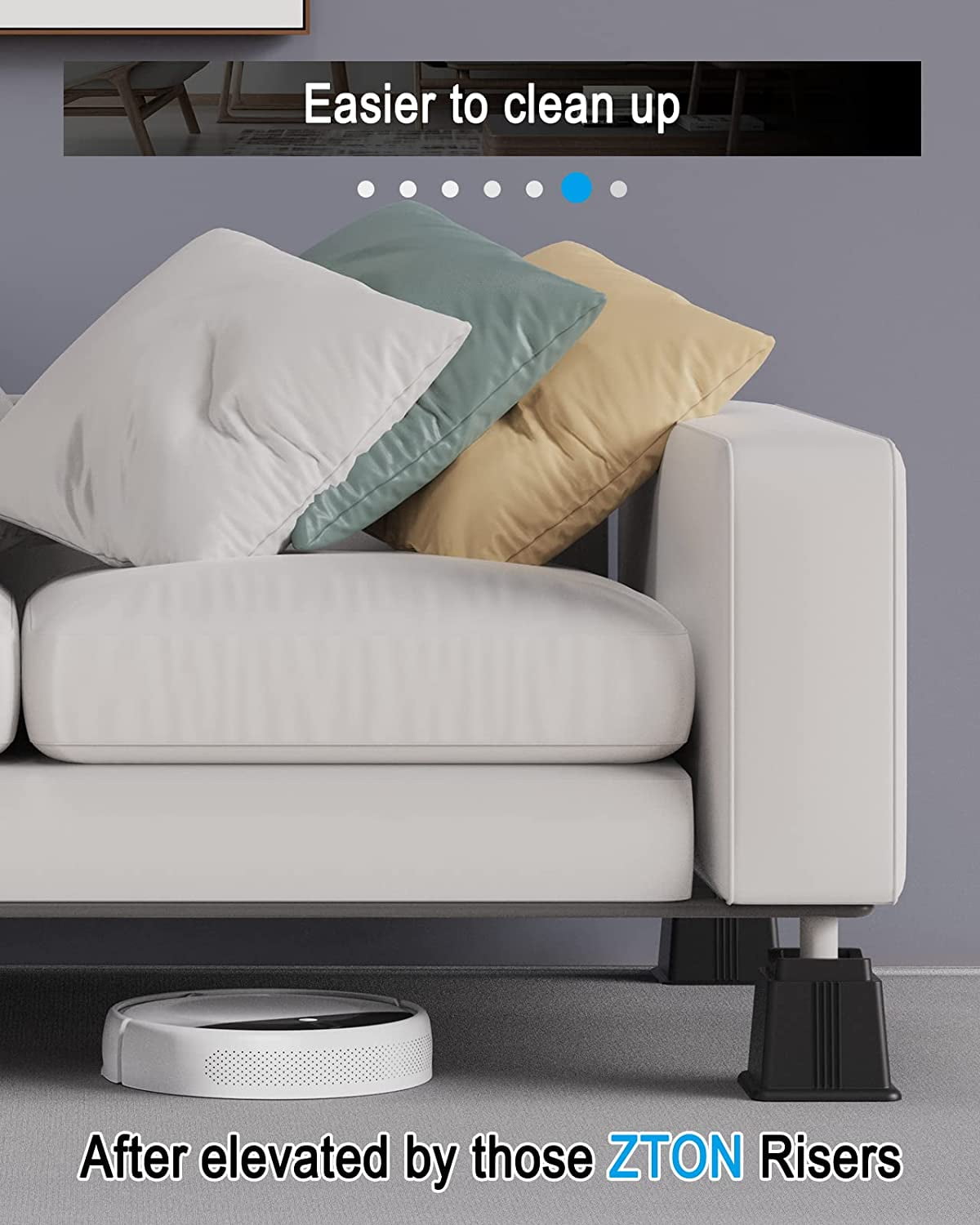 aduiopbnk ZTON Adjustable Bed Furniture Risers Elevation in Heights 3" 5" or 8" Heavy Duty ...