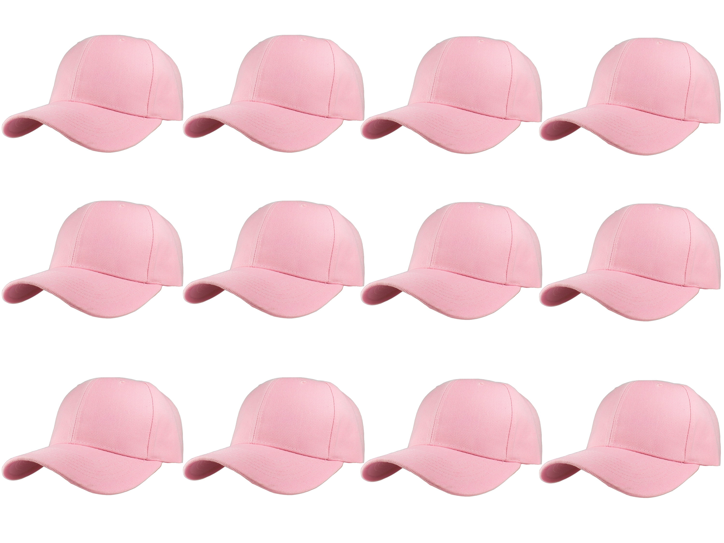 adult plain baseball hat cap adjustable back strap 12 pack-black ...