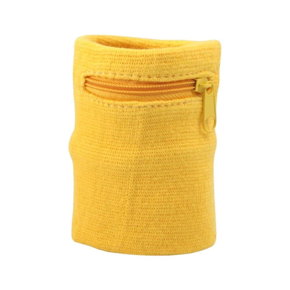 adult solid color cotton-blend zipper pouch wristband, pink - Walmart.com