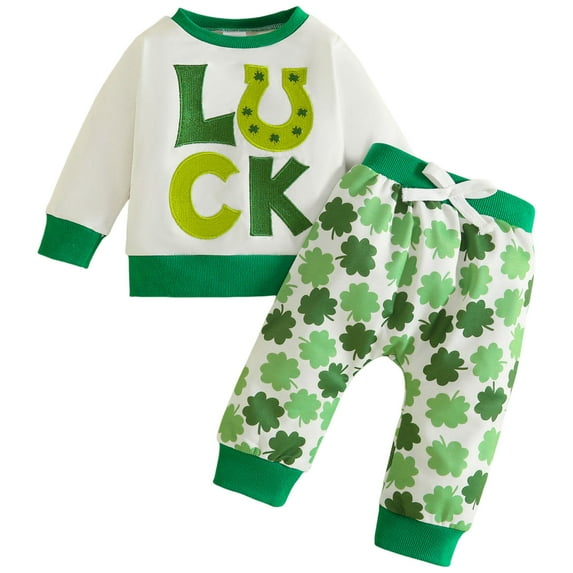 adviicd Baby Boy Girl St Patricks Day Outfit Cute Shamrock Print ...