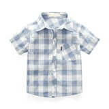 adviicd Baby/Toddler Girls Button Down Short Sleeve Collared Shirt ...