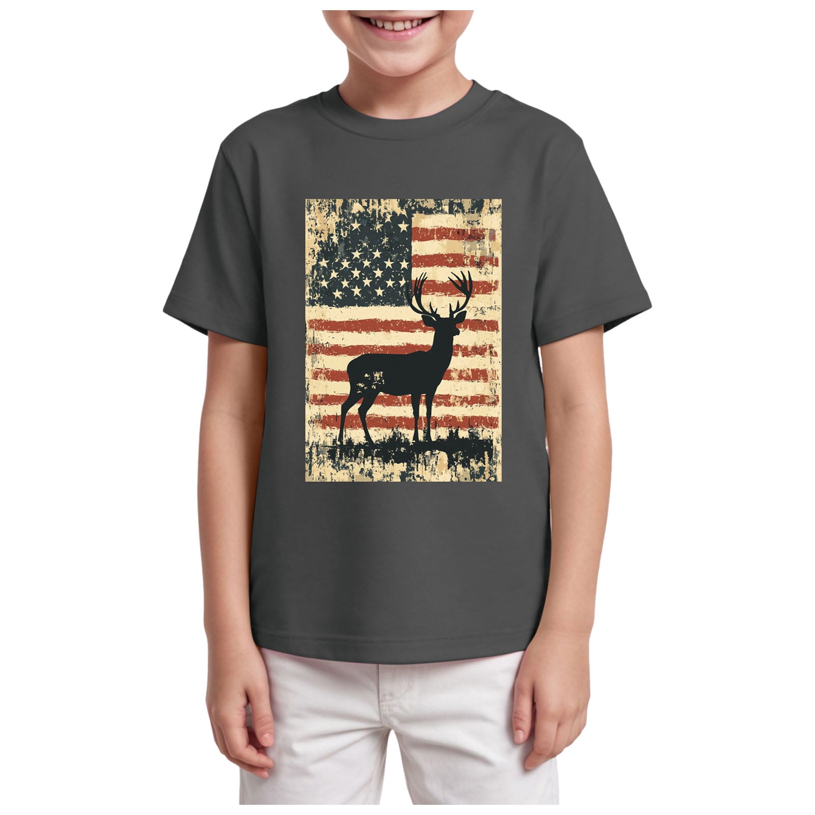 adviicd Boys 4th of July Shirt American Flag Tees Kids Independence Day ...