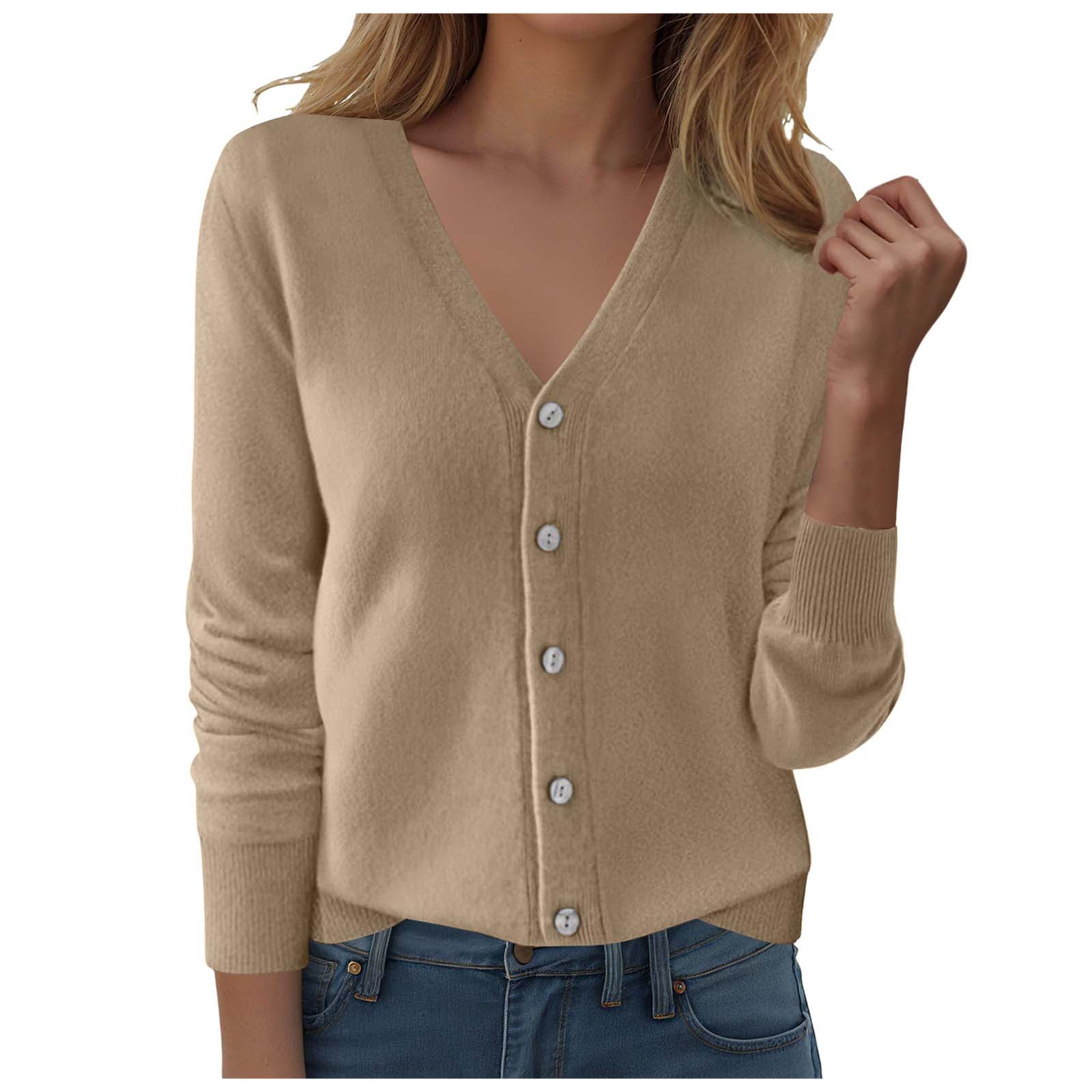adviicd Cardigan Open Front Button Up Sweaters for Women Long Sleeve ...