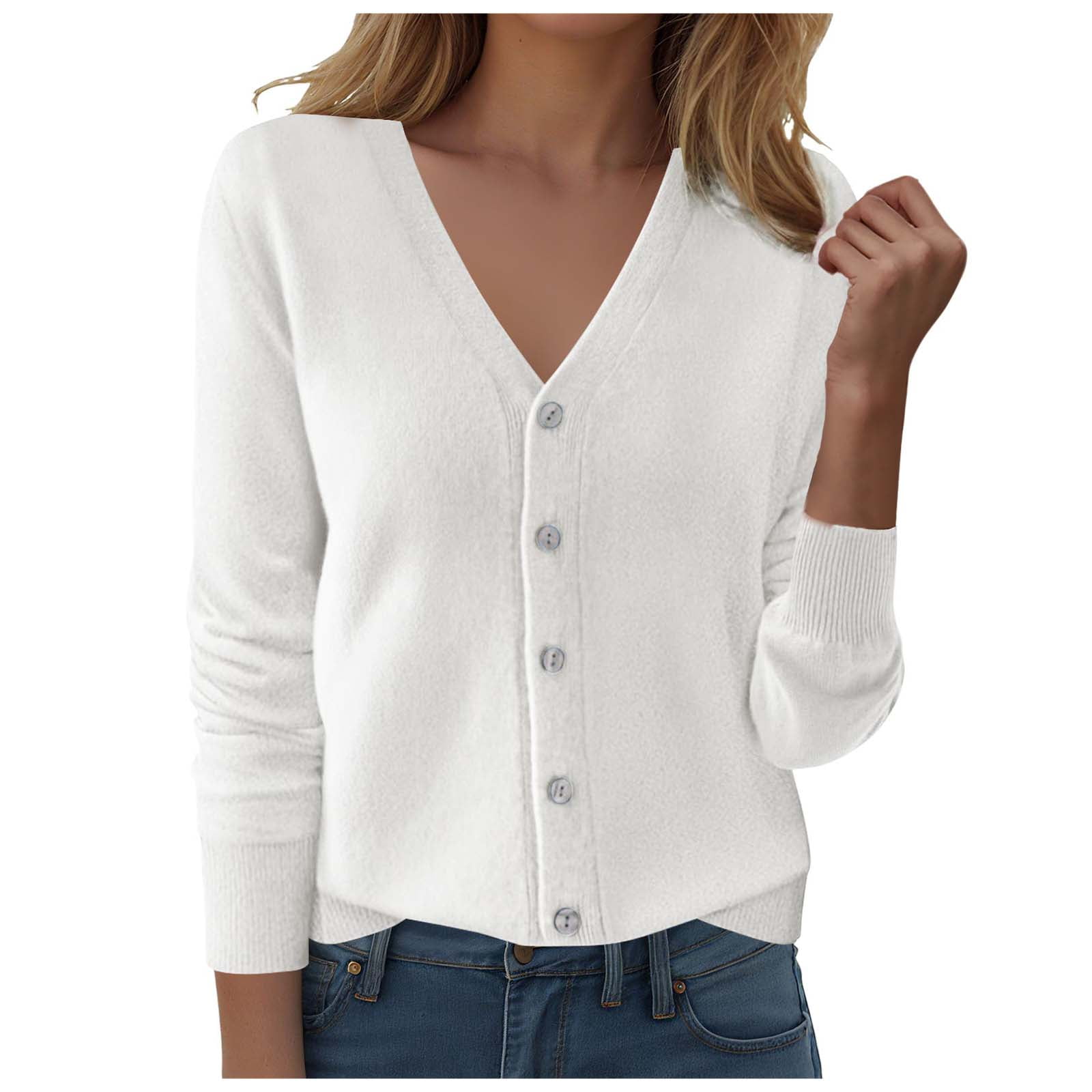 adviicd Cardigan Open Front Button Up Sweaters for Women Long Sleeve ...