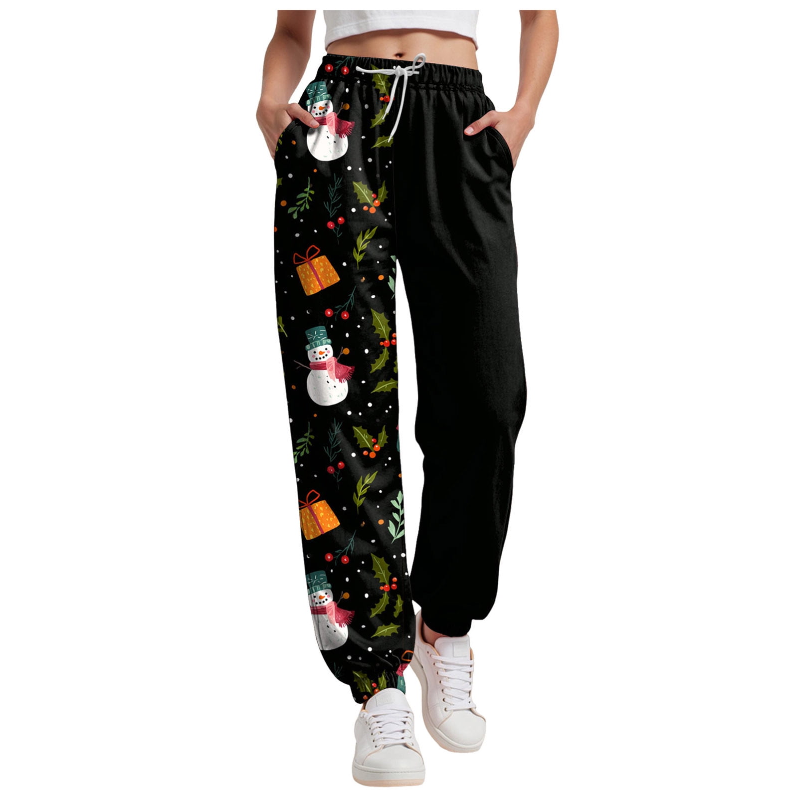 adviicd Christmas Pants for Women Xmas Sweatpants with Pockets Cute ...