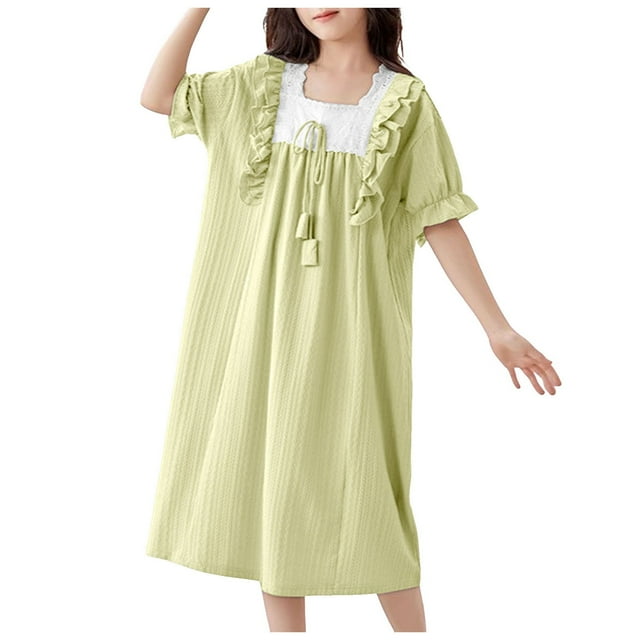 Adviicd Girl Dresses Girls Short Sleeve Skater Dress Soft Cute Designs