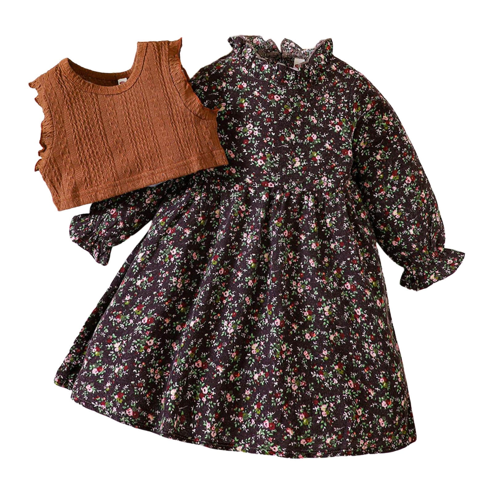 adviicd Girls Fall Skirt Set Cute Little Girls Ribbed Knit Skirt Set ...