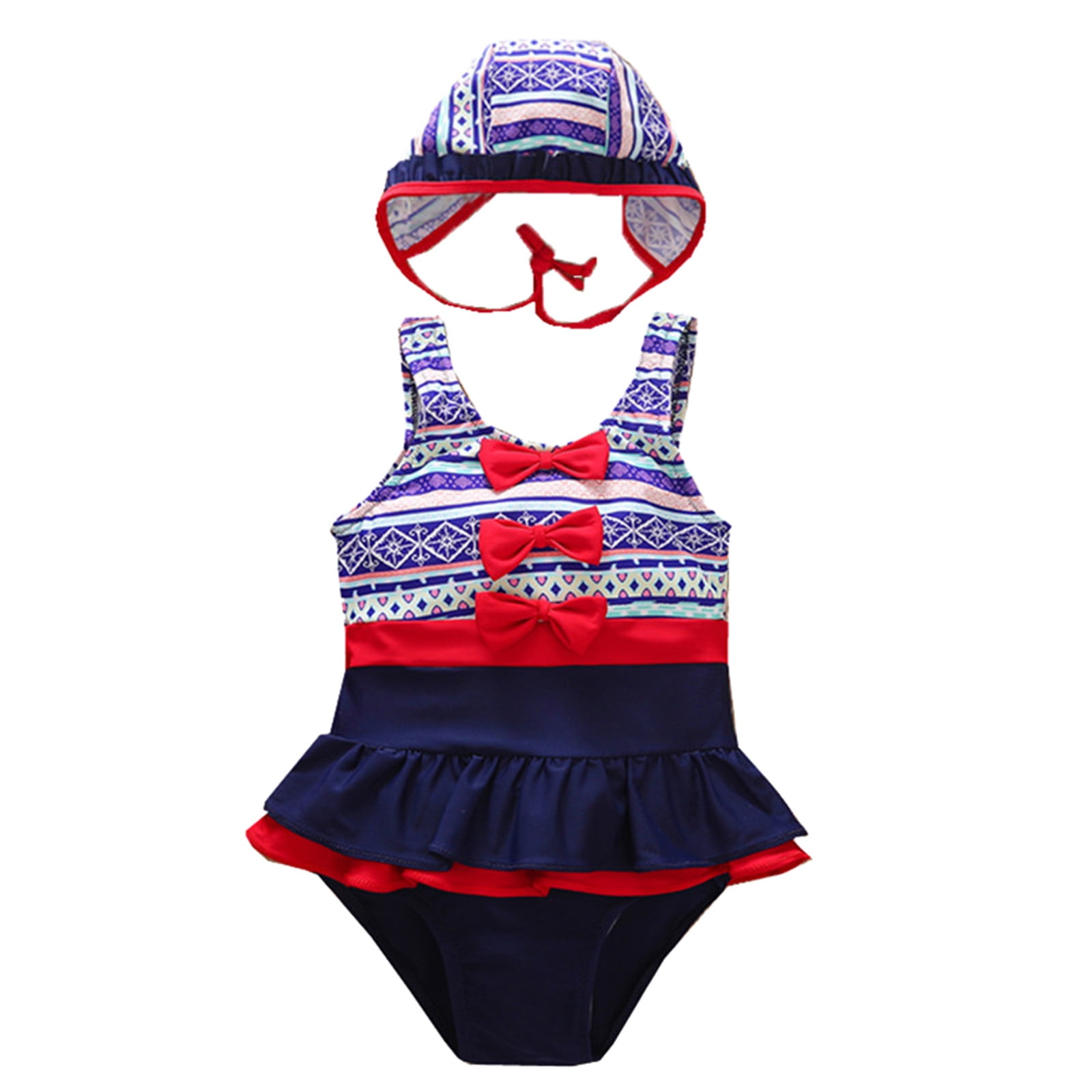 adviicd Girls One Piece Swimsuits Girl's Cute Spaghetti Straps Round ...