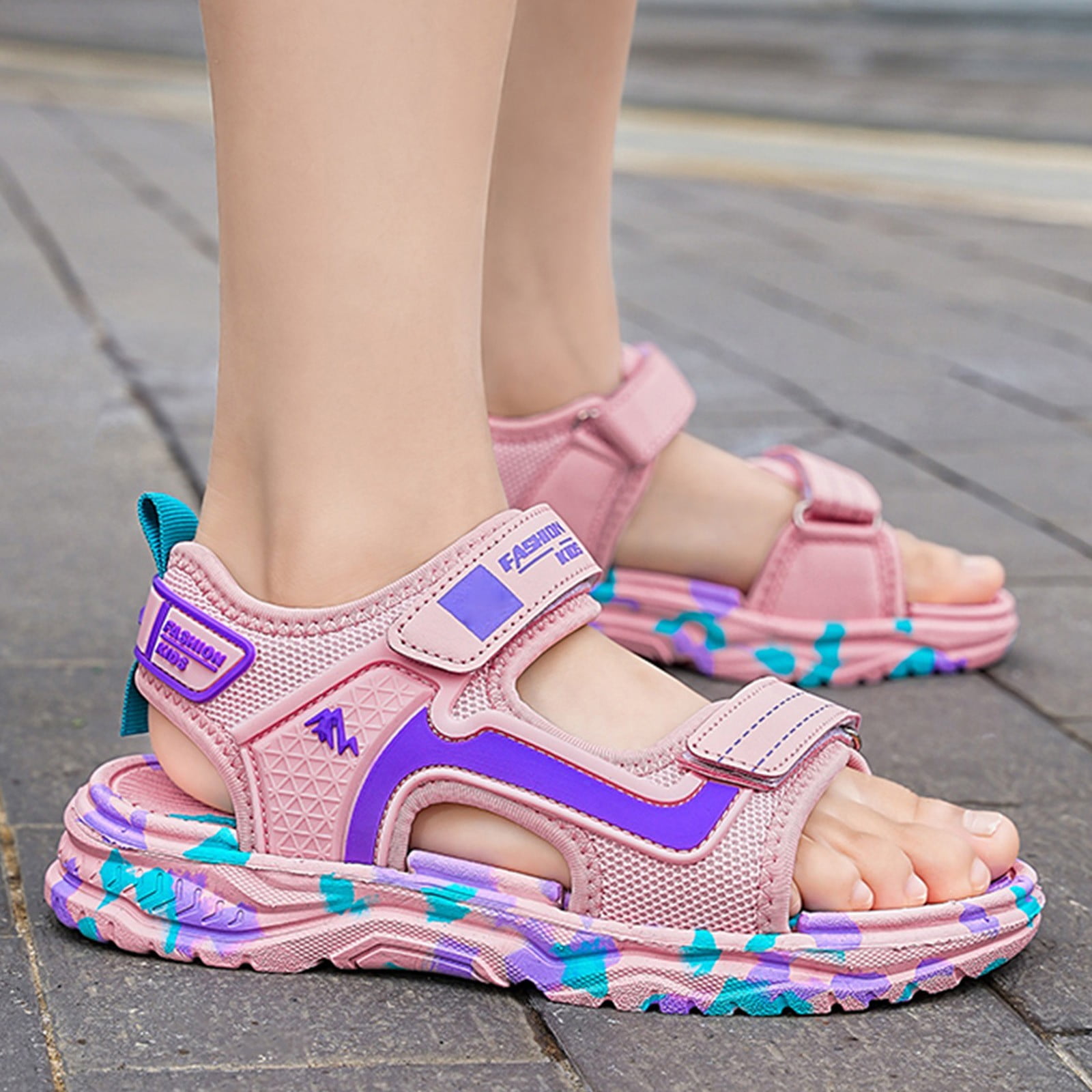 adviicd Girls Sandals Open Toe Princess Flat Sandals Summer Sandals ...