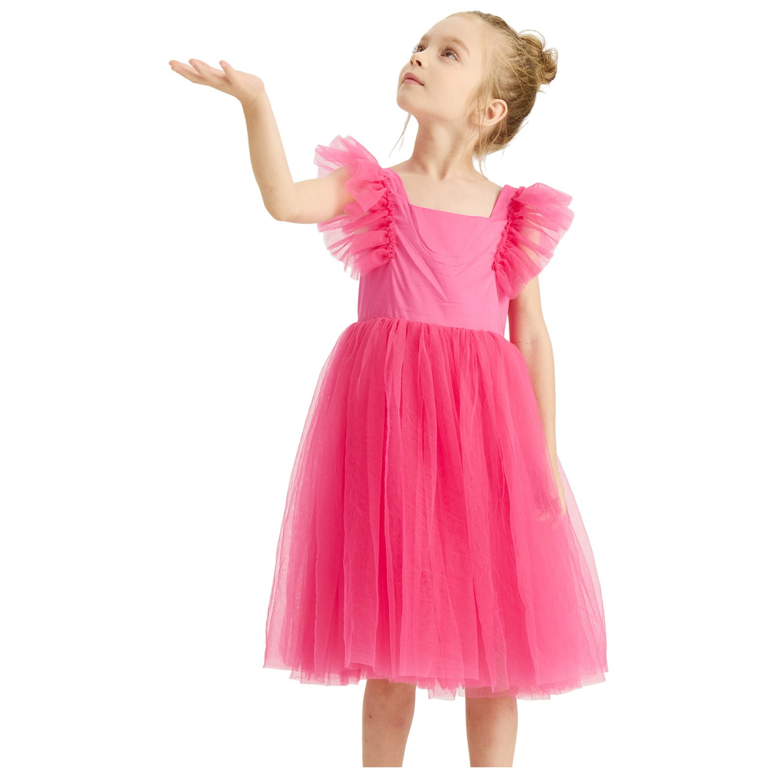 adviicd Girls Spring Dresses Girls Floral Spring Summer Dress Ruffled ...