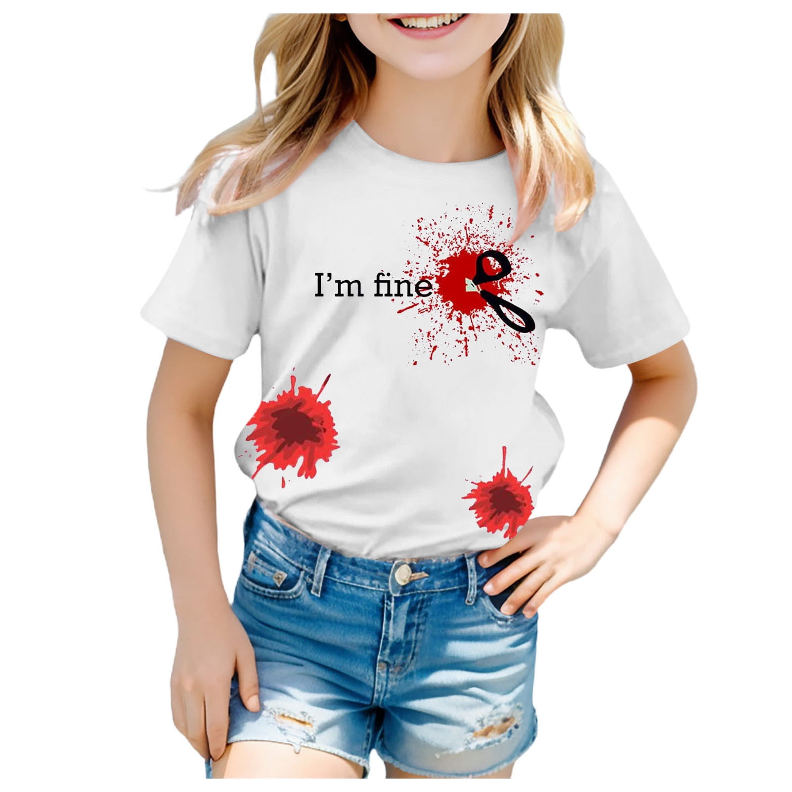 adviicd Girls T Shirts Cute & Cozy: Girls' Round-Neck Patterned T ...