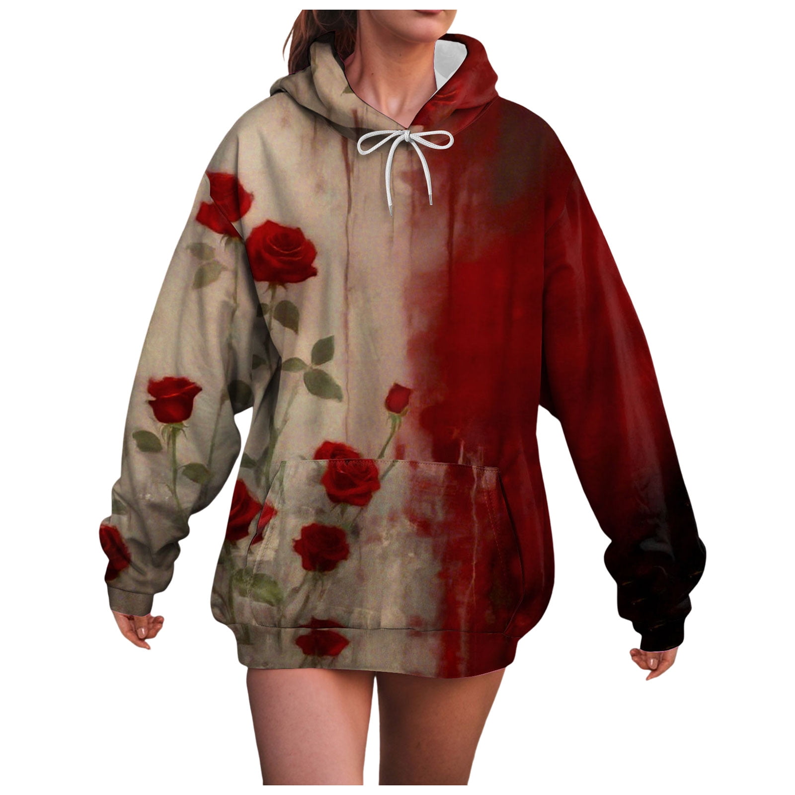 adviicd Halloween Pullover Hoodie for Women - Creepy Costume Top with ...