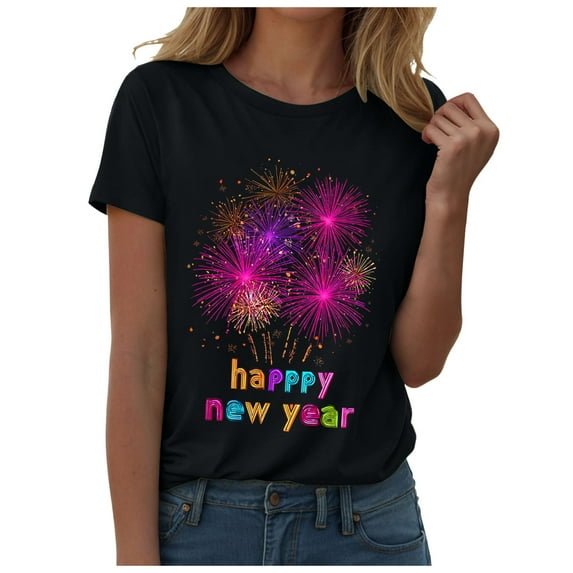 adviicd Happy New Year Shirt for Women 2026 New Years Eve T-Shirt ...