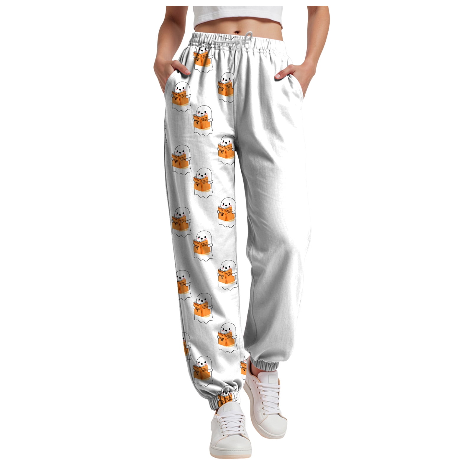 adviicd High Rise Halloween Sweatpants for Women with Pockets - Pumpkin ...